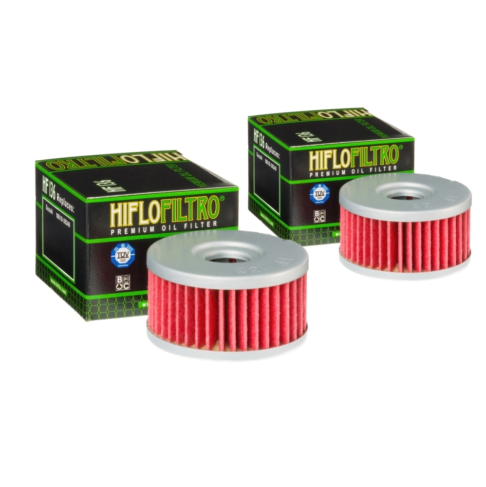 HiFlo HF136 Oil Filter Two Pack for Suzuki GN250 1982 to 2000