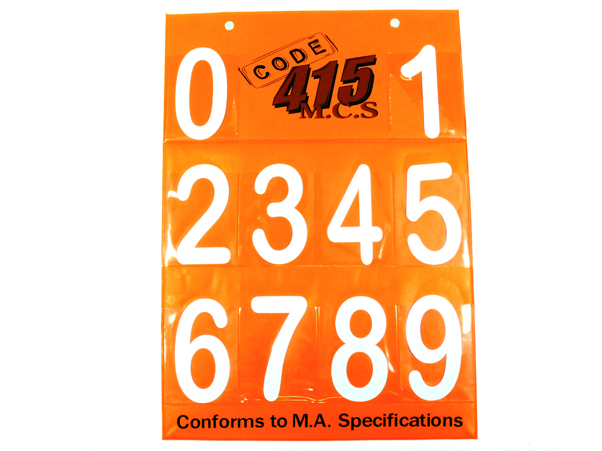 150MM Arial Race Number Board White - MCS